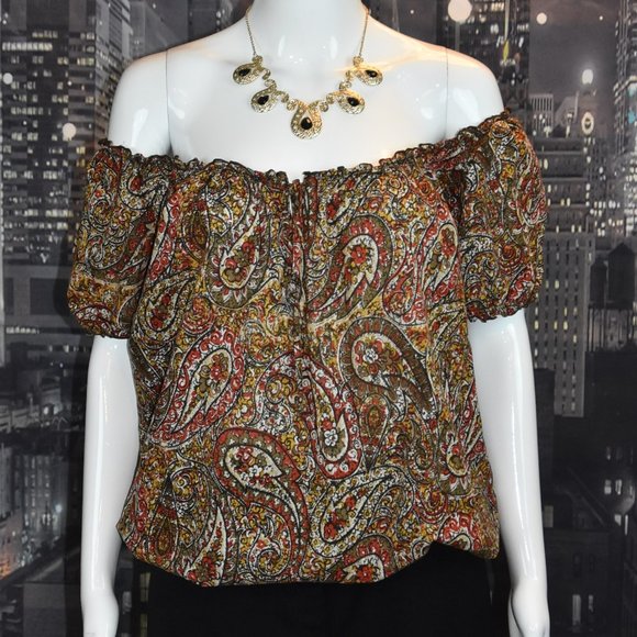 Pure Energy | Tops | Pure Energy Size X On Or Off The Shoulder Paisley ...